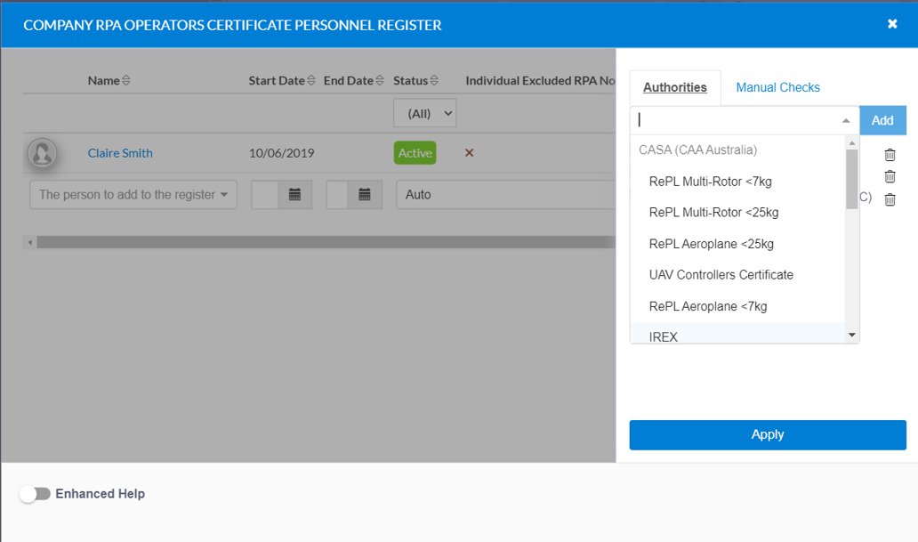 Configuring Authority Registers
